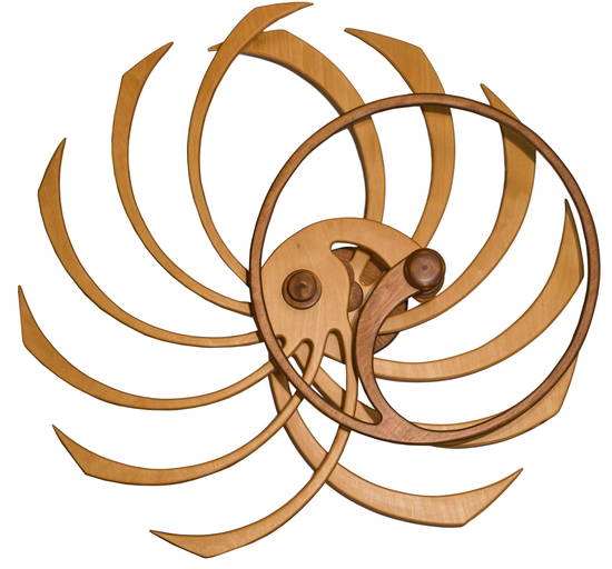 David Roy (american, B.1952) Kinetic Wood Wall Sculpture