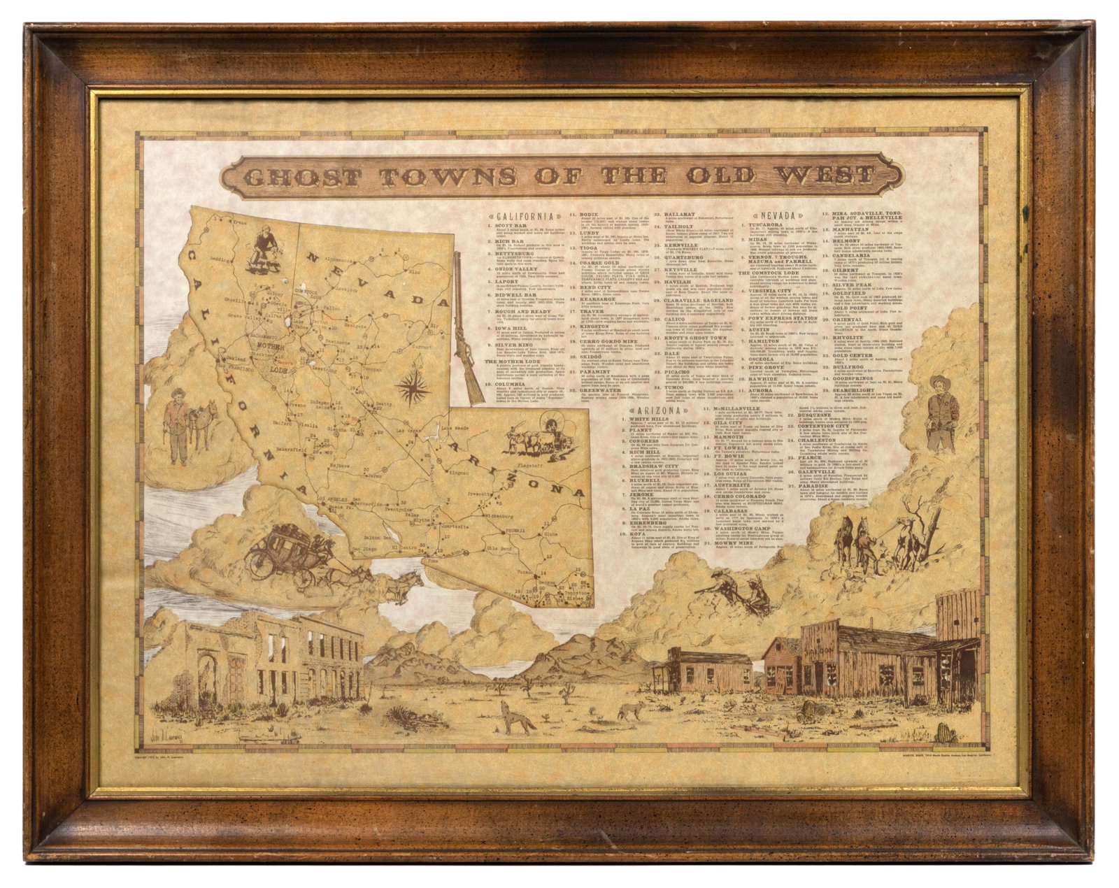 Ghost Towns Of The Old West Map