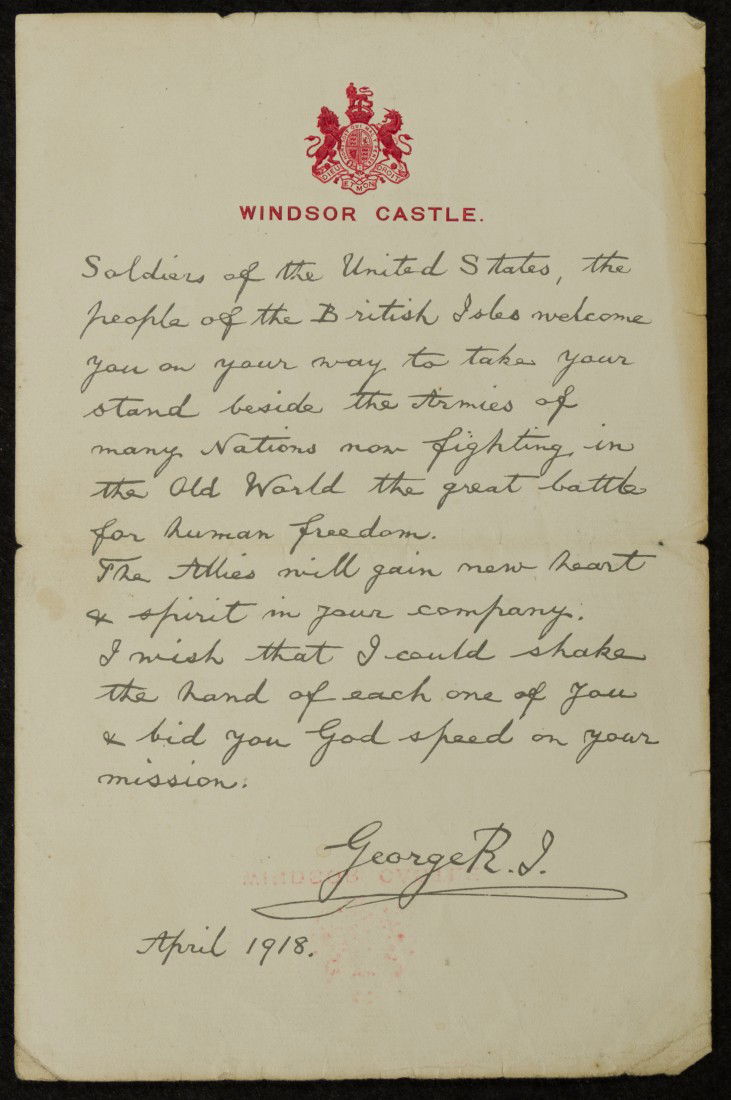 George V, King Of England, Letter