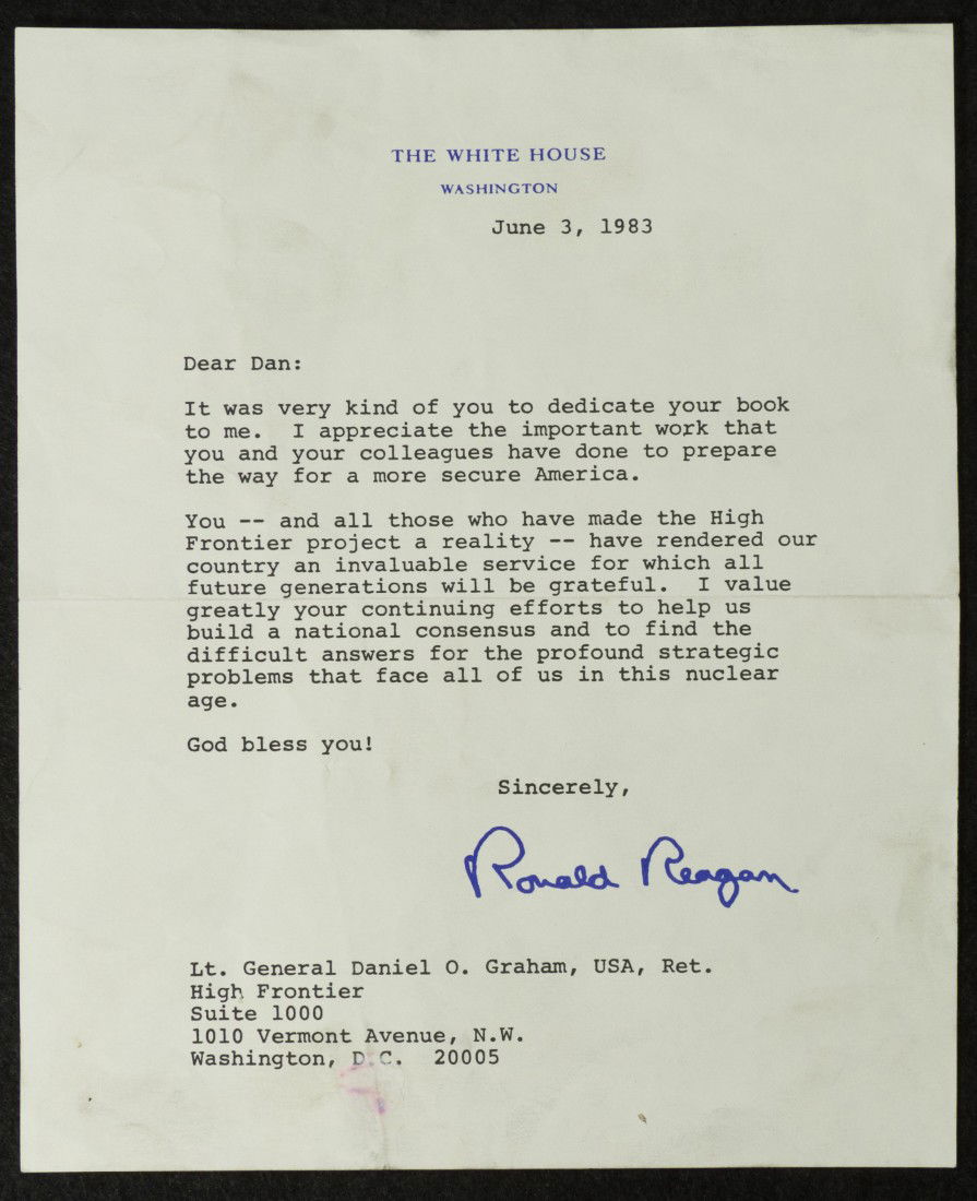 Ronald Reagan, President, Form Letter