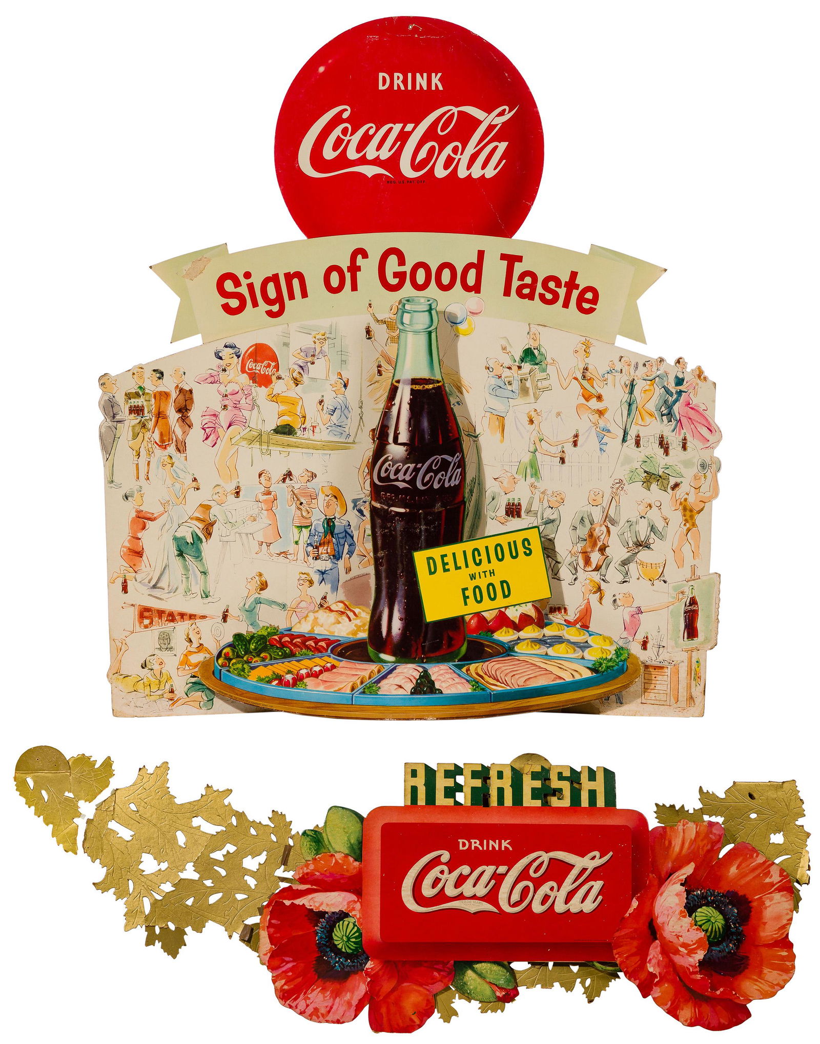 Coca Cola Die Cut Cardboard Signs