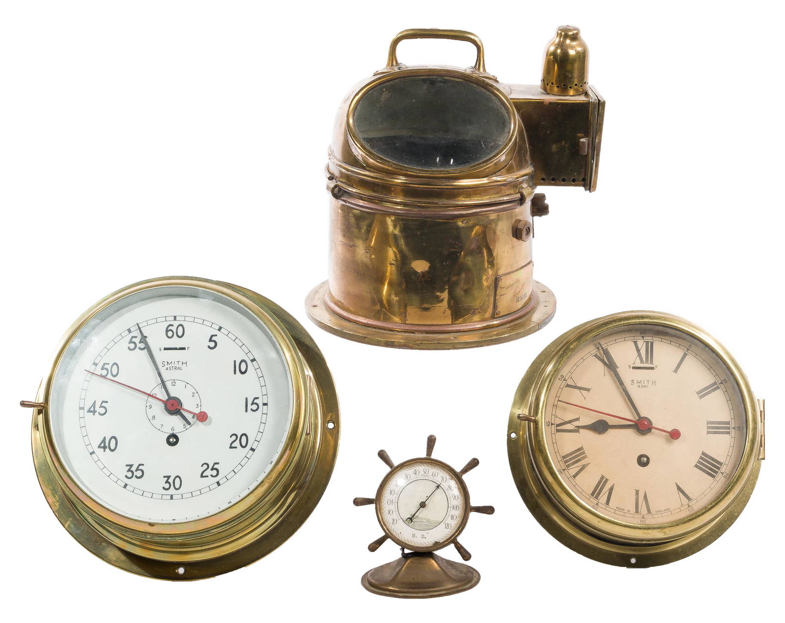Brass Binnacle And Ship Clock Assortment Auction