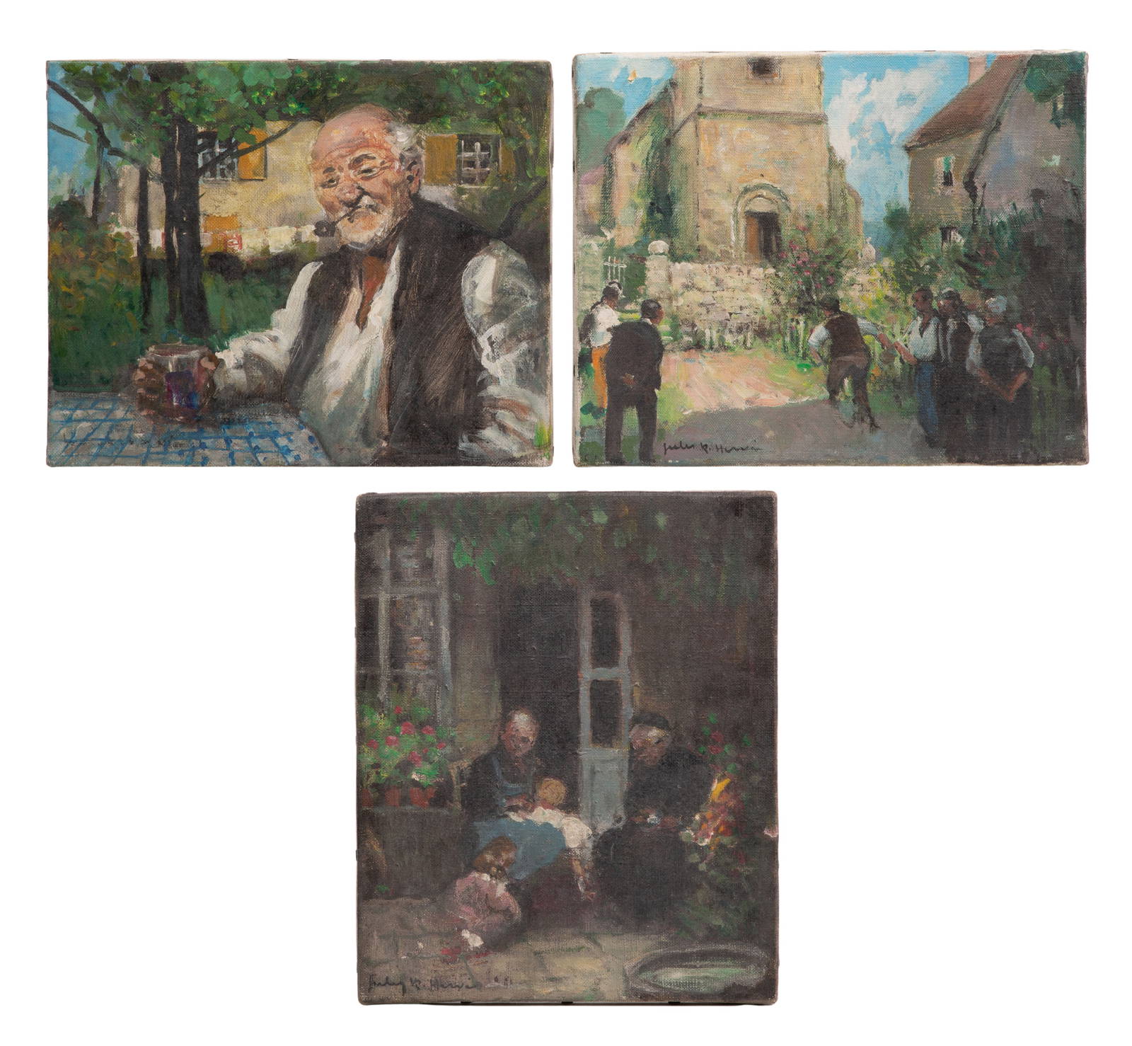Jules R. Herve (french, 1887-1981) Oils On Canvas Auction