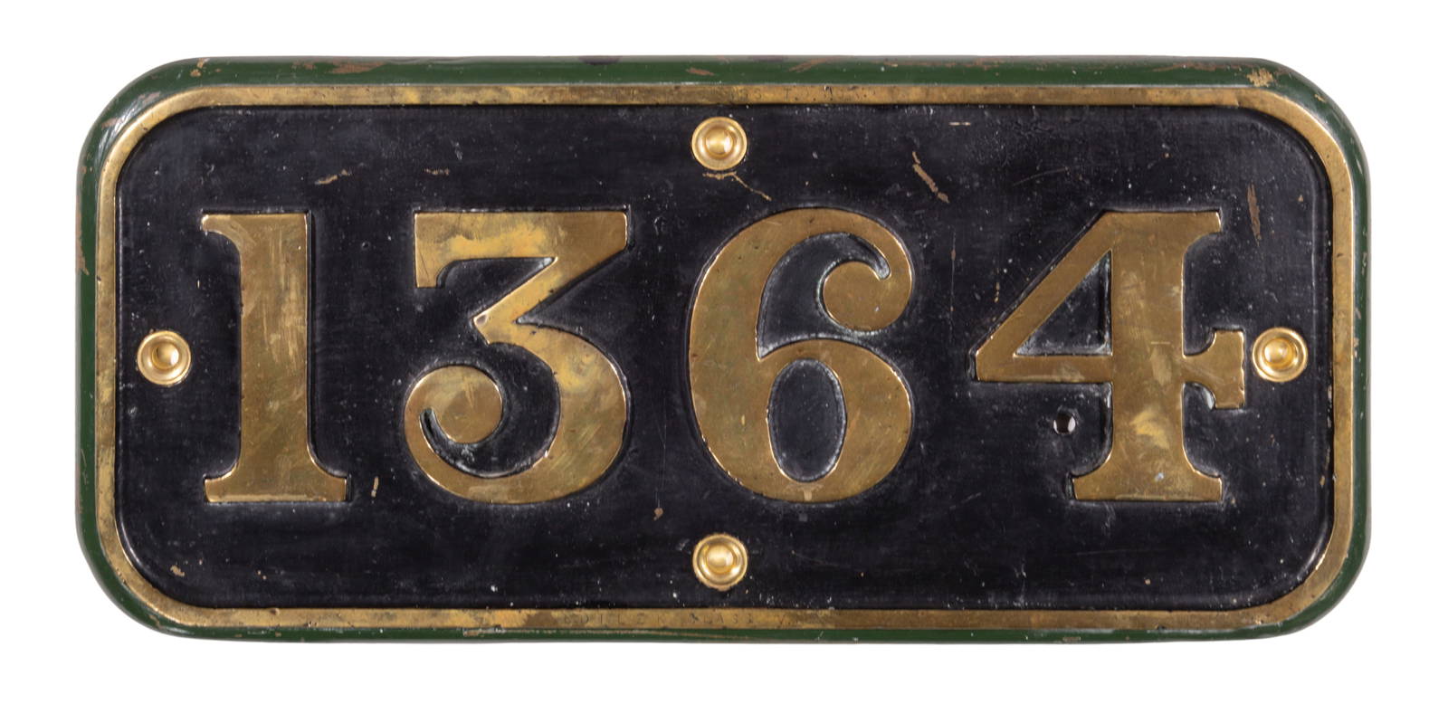 Gwr Brass Cabside Numberplate 1364 Ex 1361 Class 0-6-0st Auction