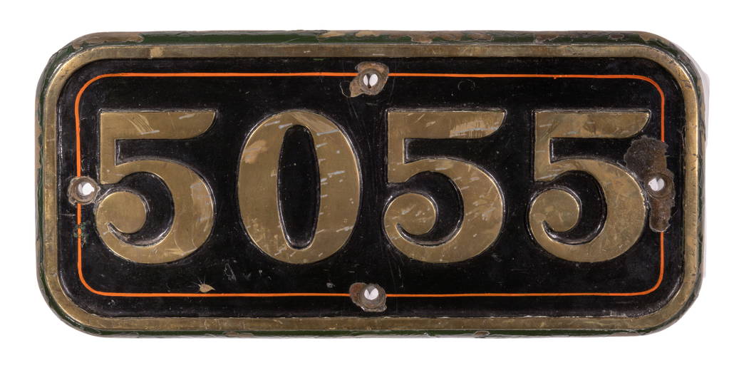 Gwr Brass Cabside Numberplate 5055 Ex Earl Of Eldon 4 6 0