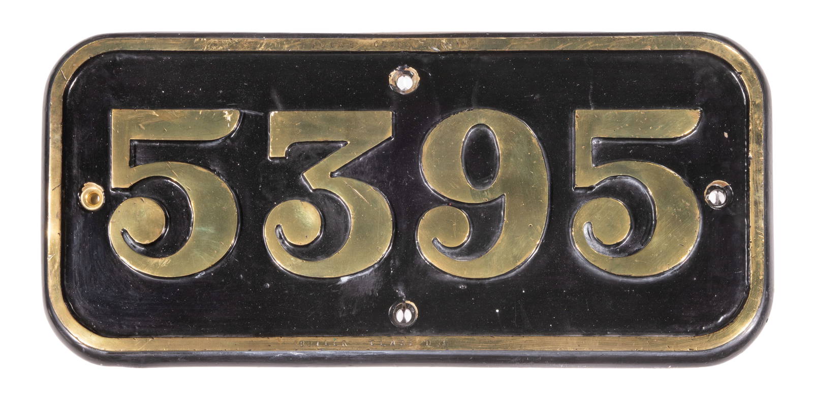 Gwr Brass Cabside Numberplate 5395 Ex 4300 Class 2-6-0 Auction