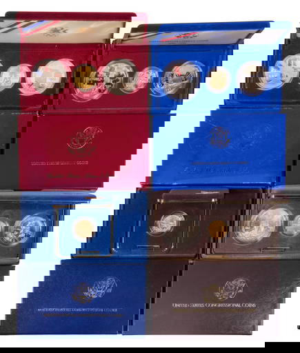 Gold And Silver Commemorative Coin Set Assortment