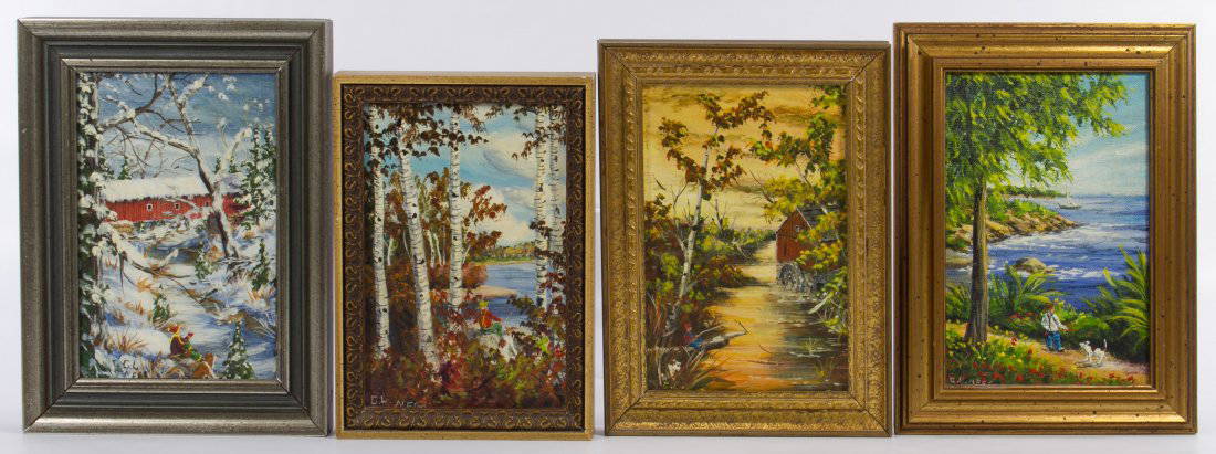 Gerald Nees (american, B.1938) 'four Seasons' Oil On