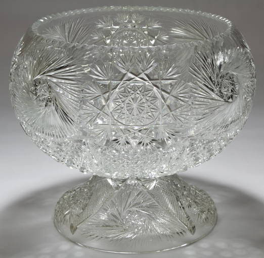 American Crystal Footed Punch Bowl
