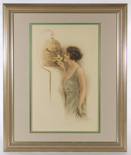 Eda Doench (20th Century) 'a Willing Captive' Print By