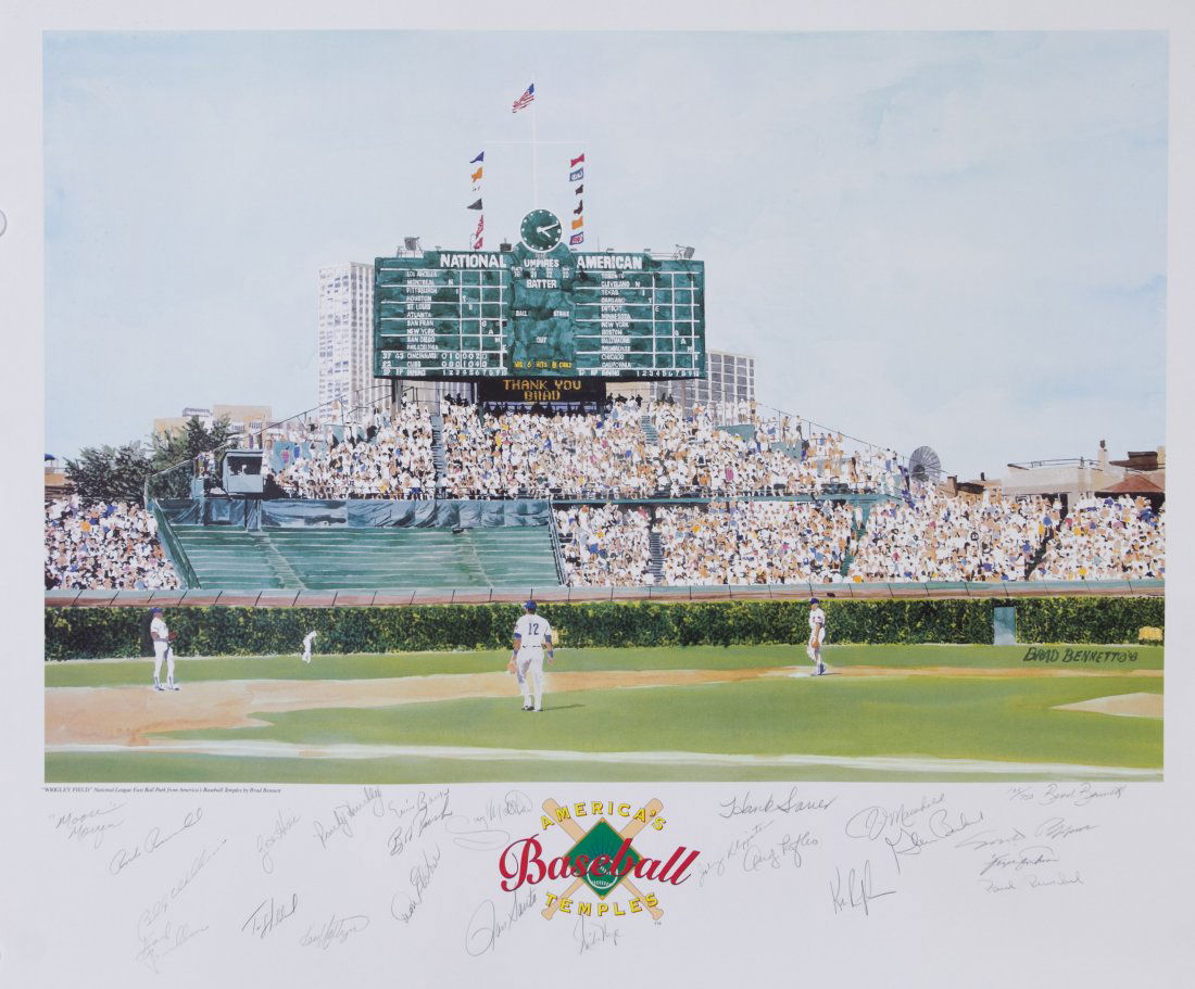 Brad Bennett Studios 'wrigley Field' Autographed Print