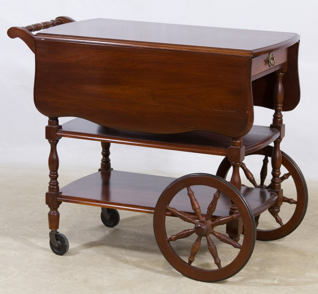 Mahogany Drop Leaf Tea Cart