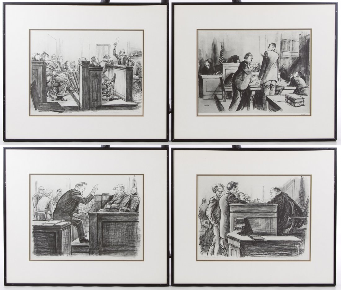 William Sharp (20th Century) Courtroom Prints