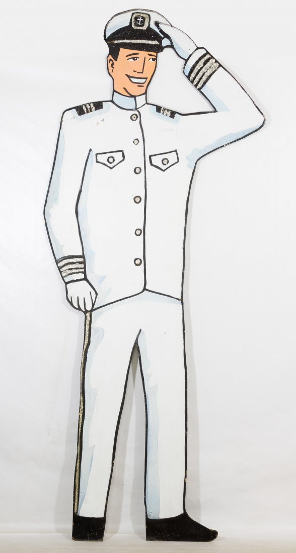 Painted Wood Sailor Cut-Out Sign