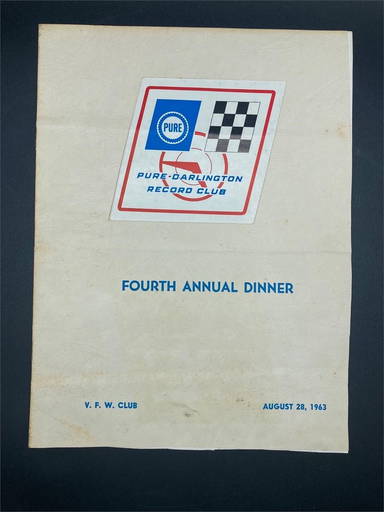 1963 Pure Darlington Record Club Dinner Program