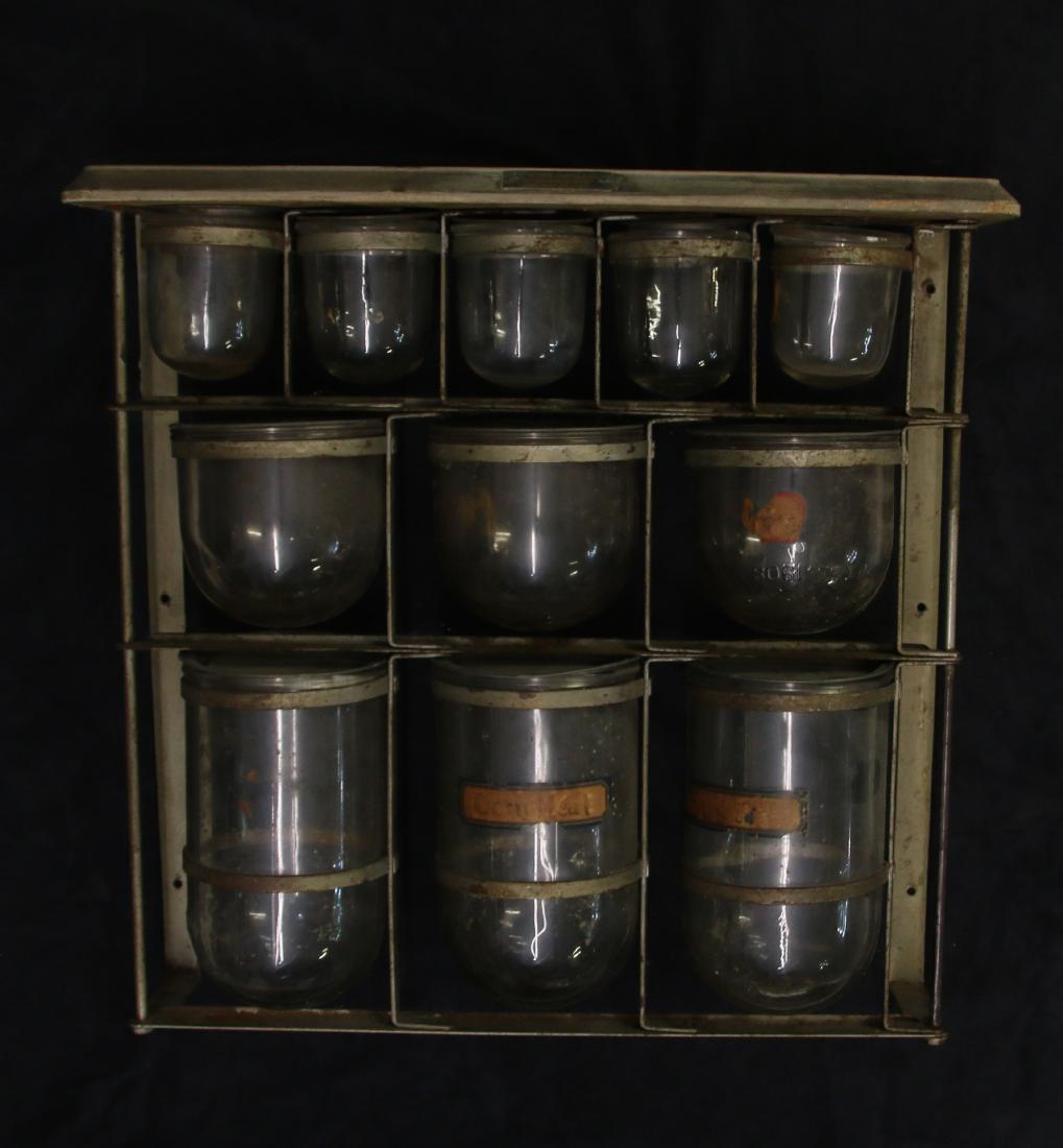 Vintage Glass Spice Display