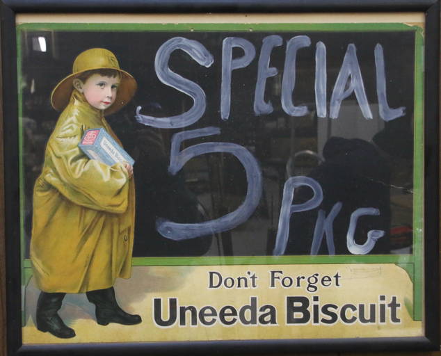 Framed Uneeda Biscuit Advertising Sign