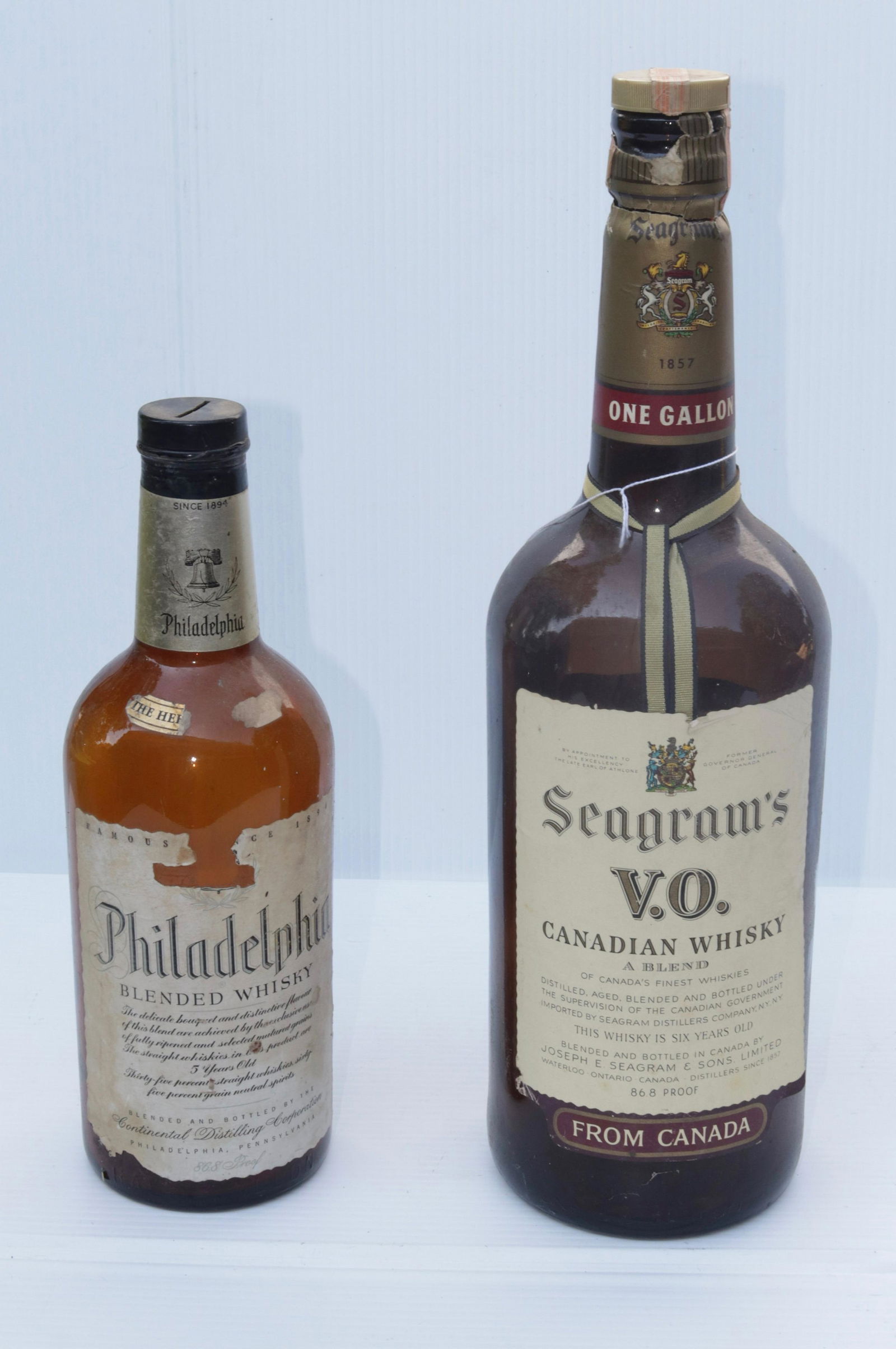 Pr. Of Glass Whiskey Bottles