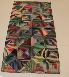 Geometric Hooked Rug