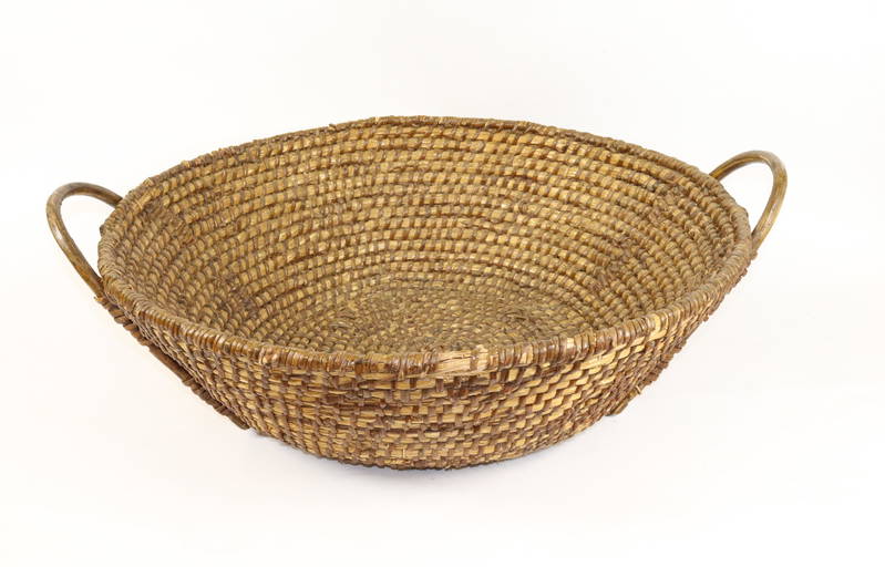 Large Rye Basket With Bentwood Handles