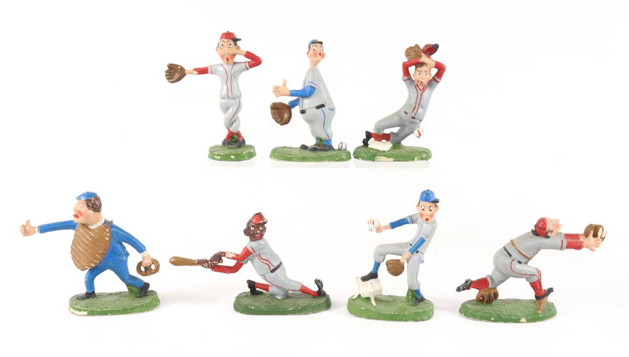 (7) Vintage Baseball Player Figures