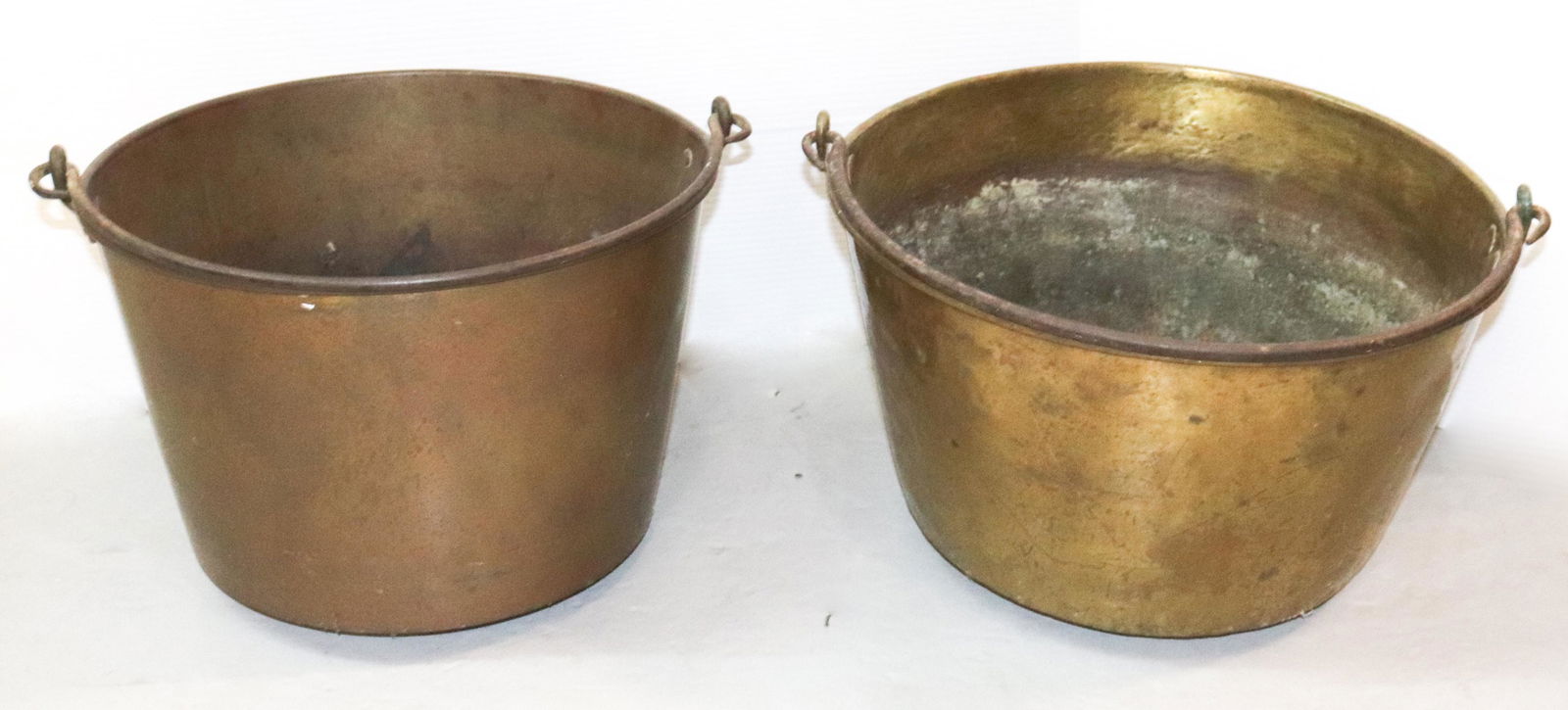 (2) Antique Brass Pails