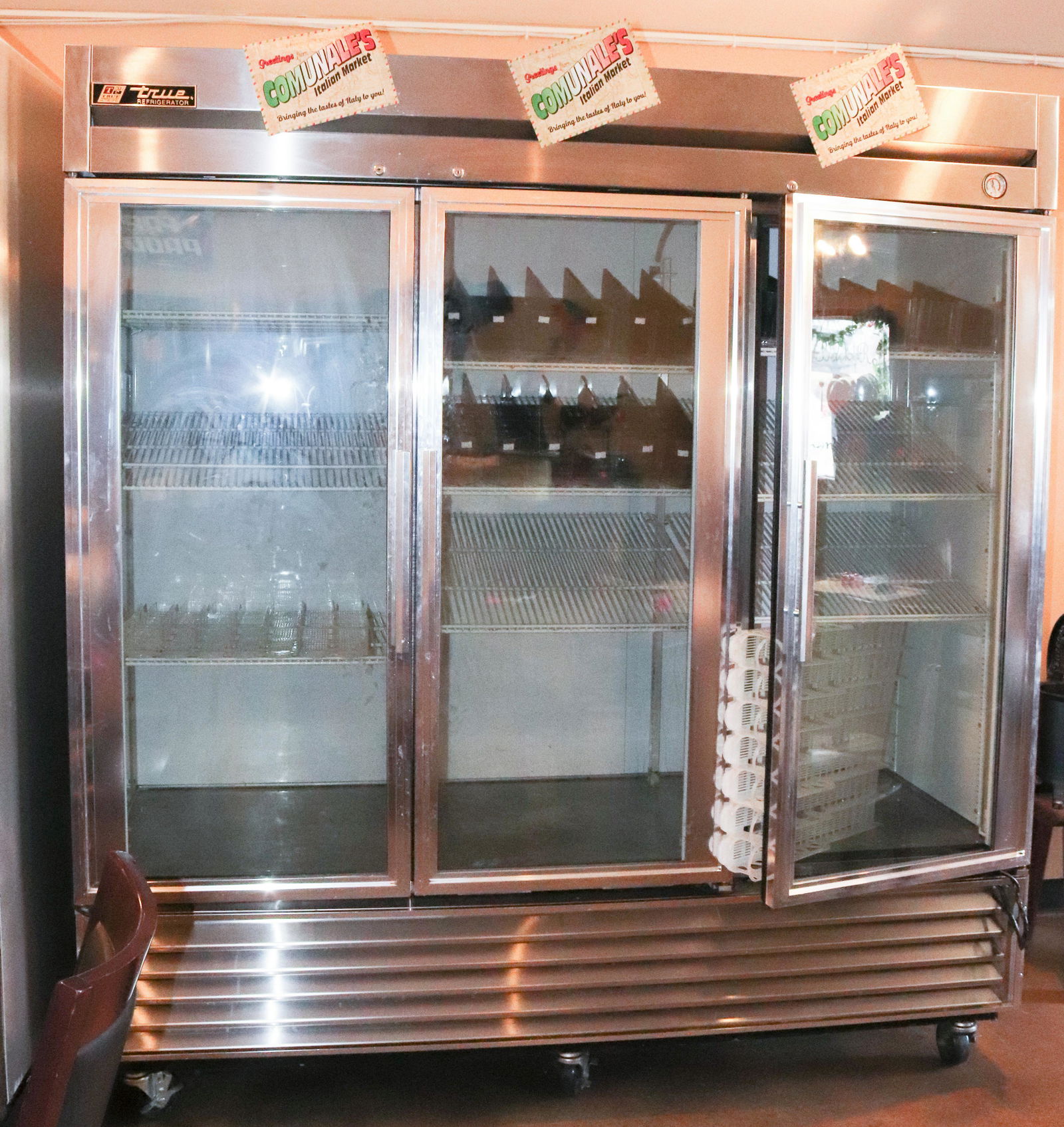 True Model T 72g Three Door Refrigerator