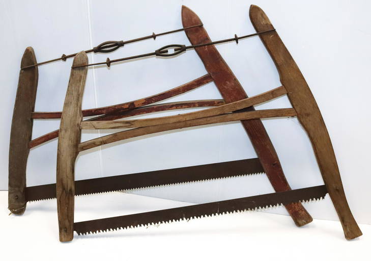 TWO WOODEN BUCK SAWS (#0135) on Aug 26, 2022 | Hartzell's Auction ...