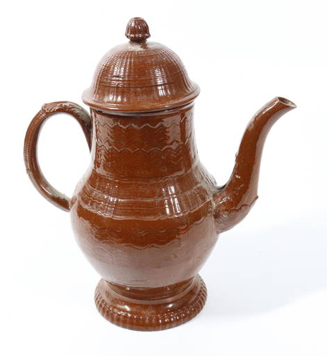 MOLDED REDWARE COFFEE POT (#0266) on Nov 19, 2022 | Hartzell's Auction ...