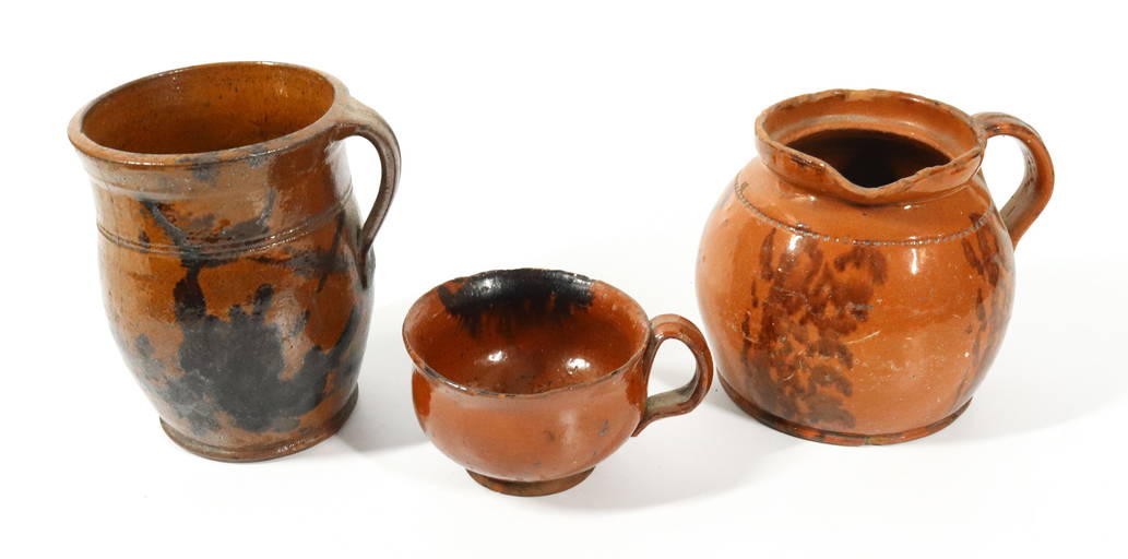 (3) HANDLED REDWARE POTTERY POTS - Nov 19, 2022 | Hartzell's Auction ...
