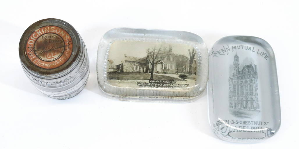 (3) GLASS ADVERTISING PAPERWEIGHTS (#0187) on Jan 16, 2023 | Hartzell's ...