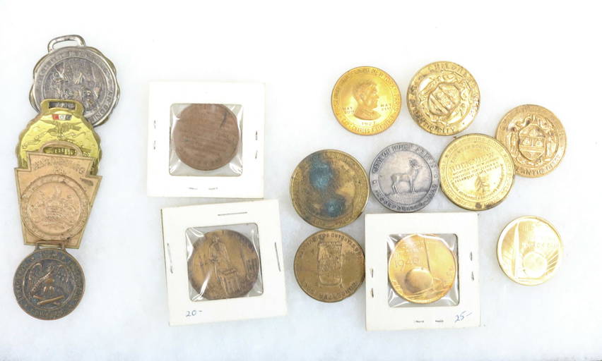LOT OF WATCH FOBS AND COMMEMORATIVE COINS (#0190) on Jan 16, 2023 ...