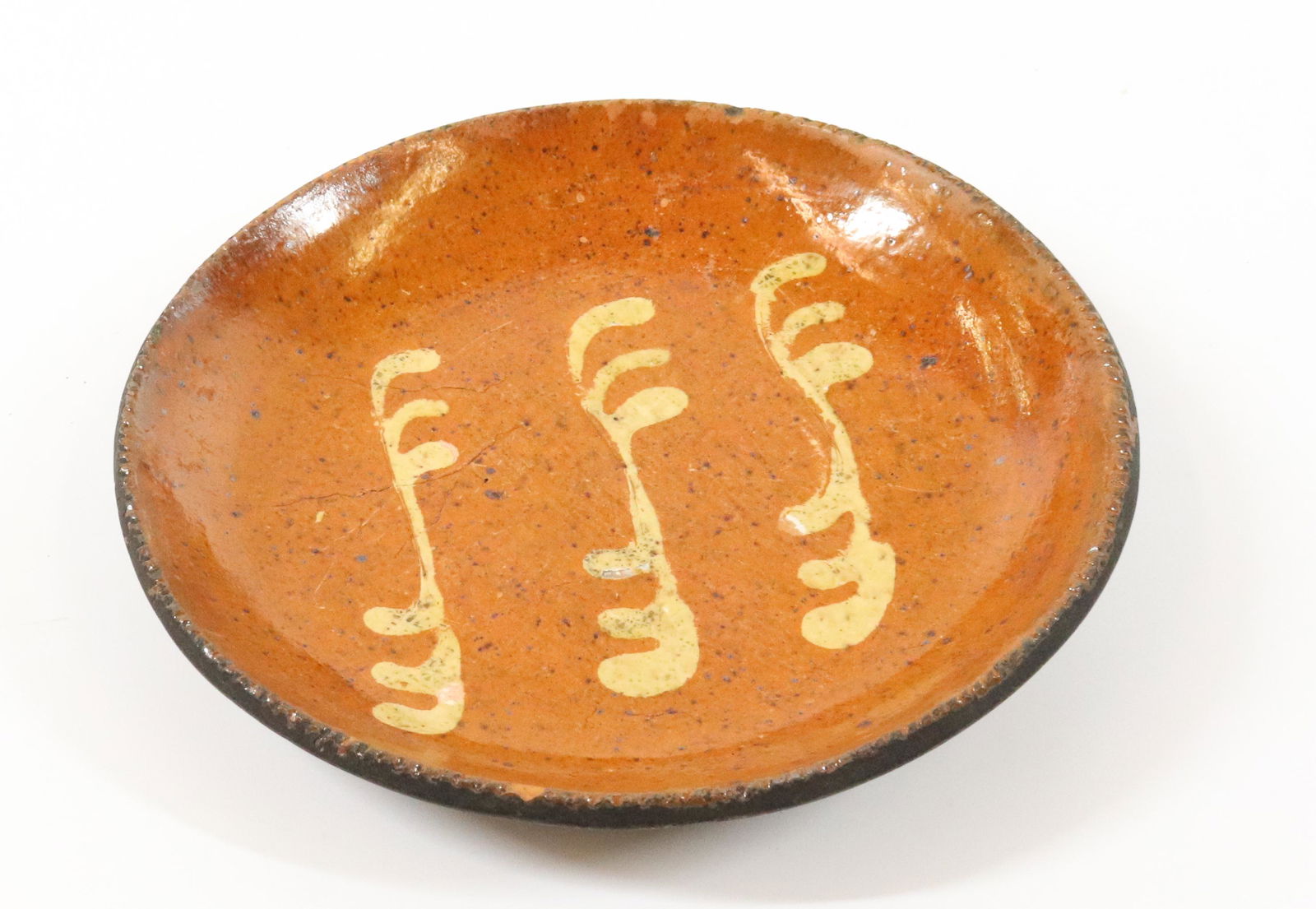 SLIP DECORATED REDWARE PIE PLATE (#0031) on Feb 03, 2023 | Hartzell's ...