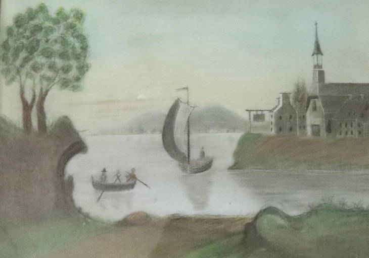 19TH C. PASTEL PAINTING (#0428) on Feb 03, 2023 | Hartzell's Auction ...