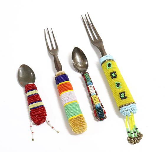 Native American Beaded Forks And Spoons