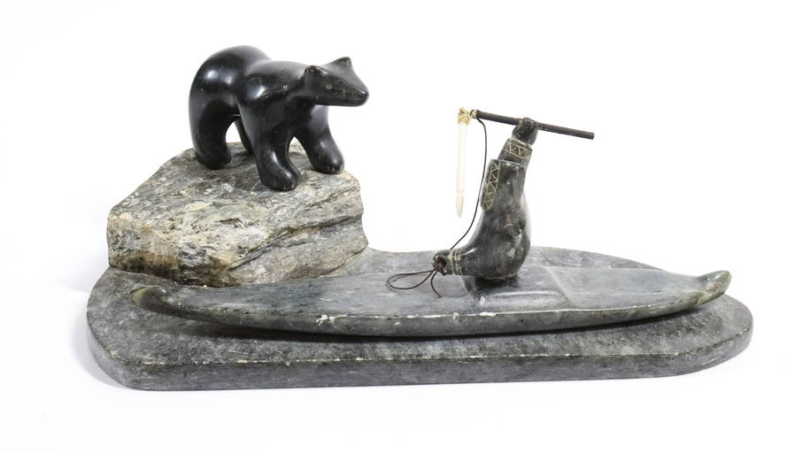 Carved Stone Inuit Sculpture