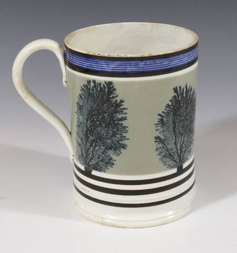 Large Mochaware Decorated Mug