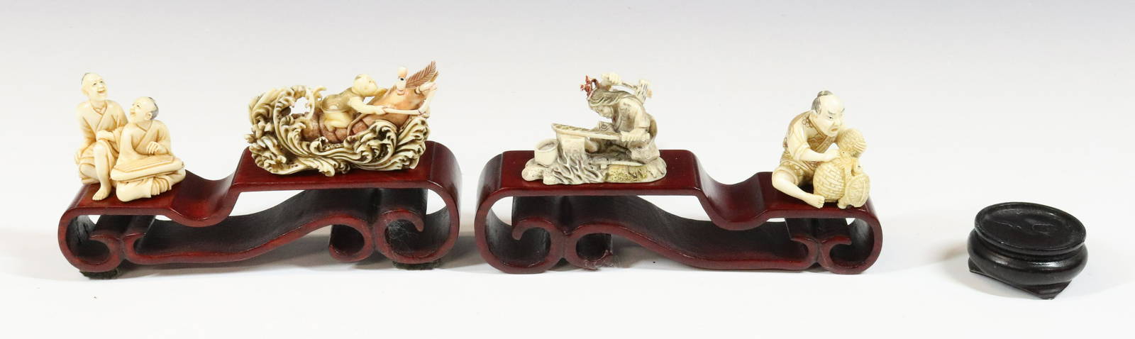 (4) Hand Carved Netsuke Auction