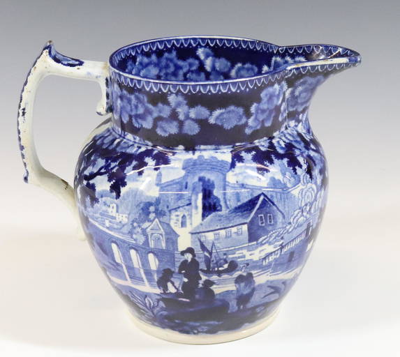 Historical Blue Transferware Pitcher