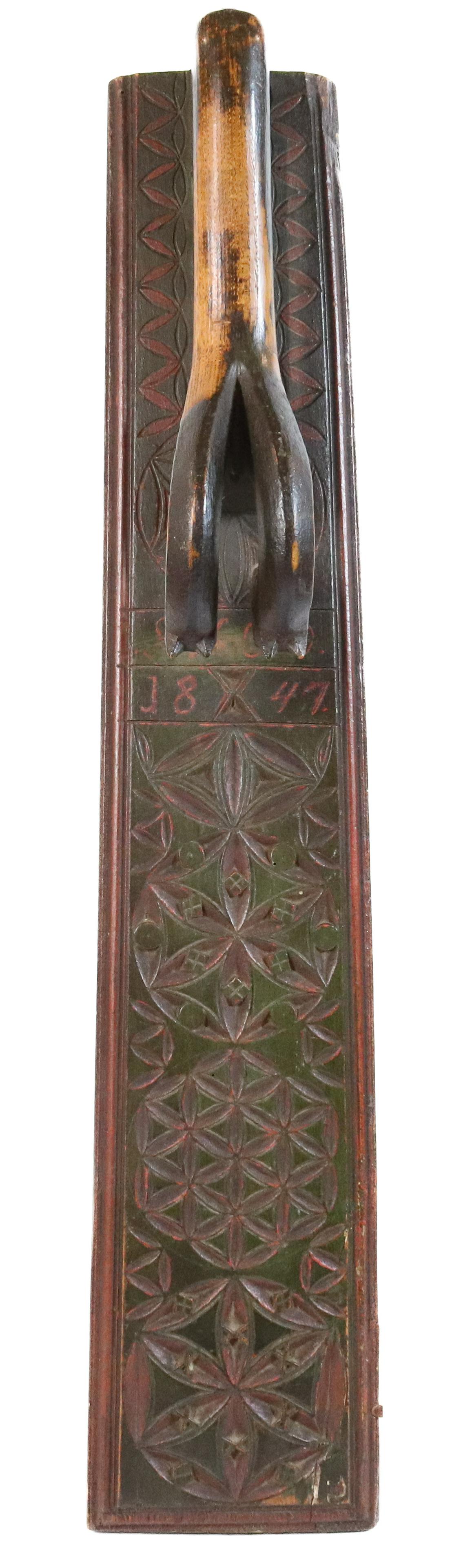 19th Century Carved European Mangle Board Auction