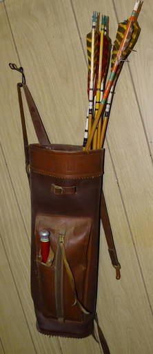 Vintage Quiver With Arrows And Knife