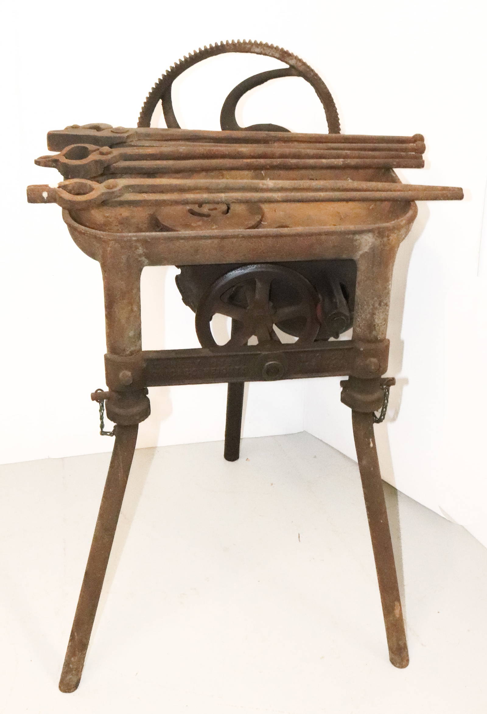 Antique Iron Bellow And Tongs Auction