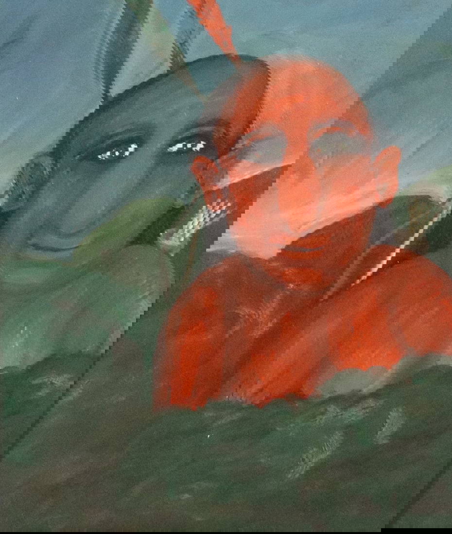 Victor Joseph Gatto, Indian, Oil On Wood Auction