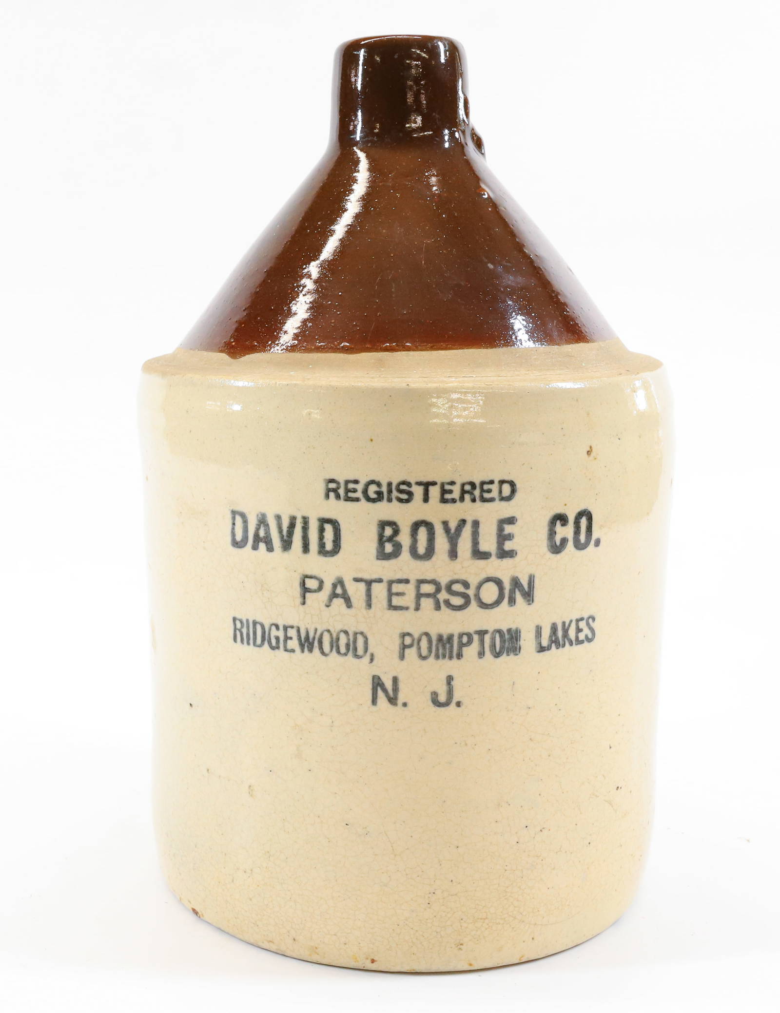 Nj Stoneware Advertising Jug Auction