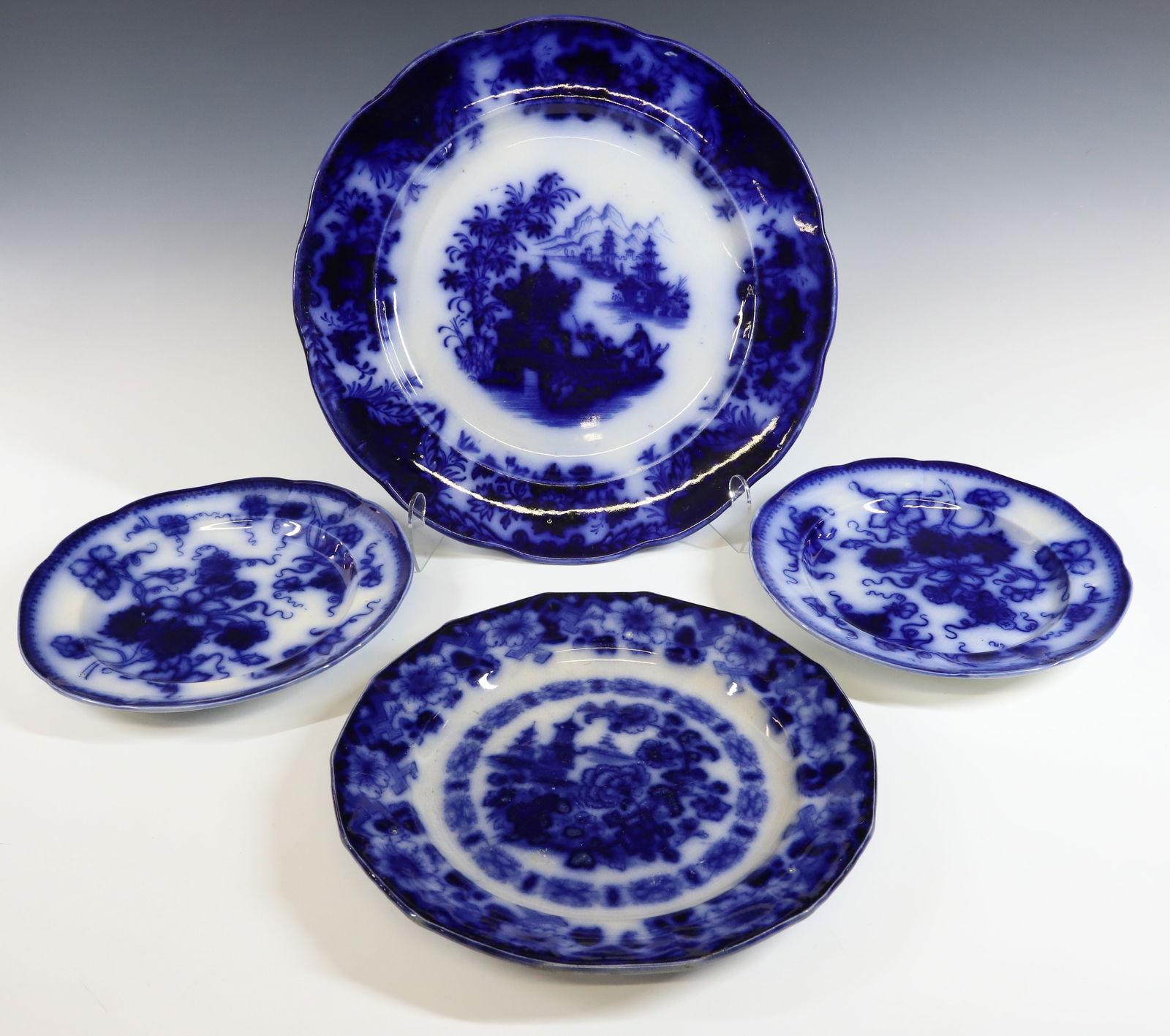 Lot Of Flow Blue Plates Auction
