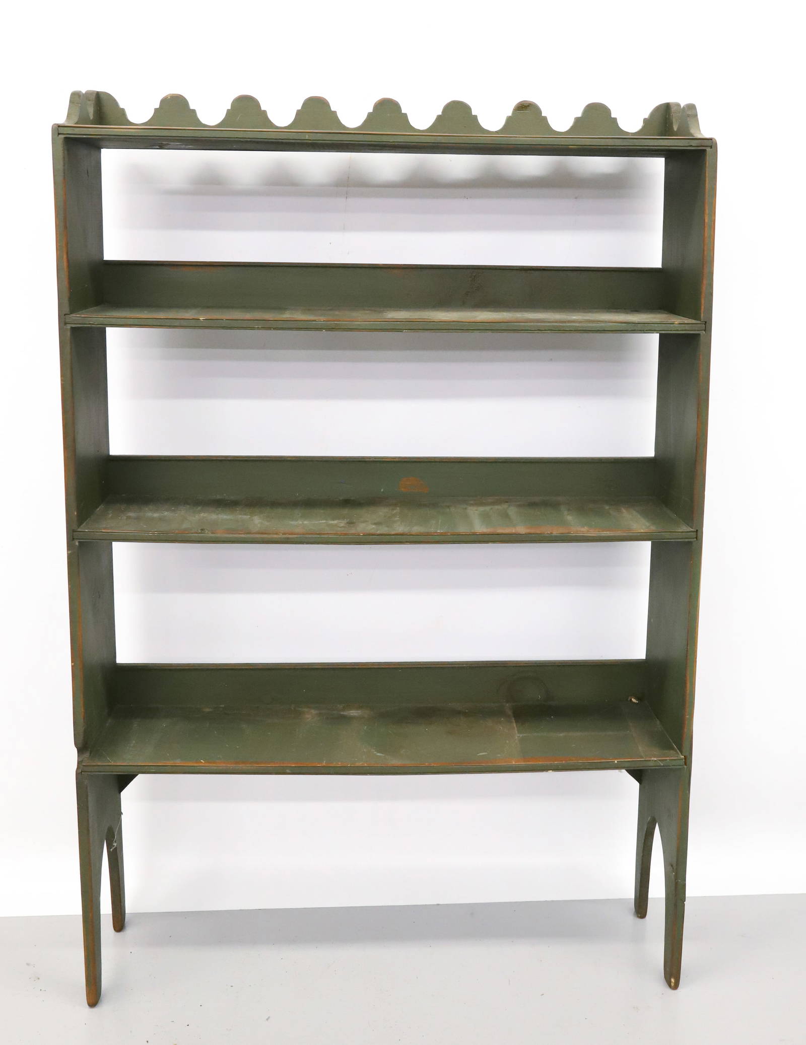 Green Painted Wooden Shelf Auction