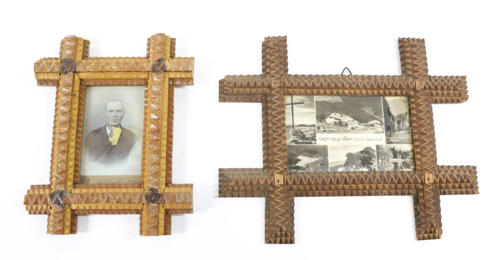 (2) Tramp Art Frames Auction