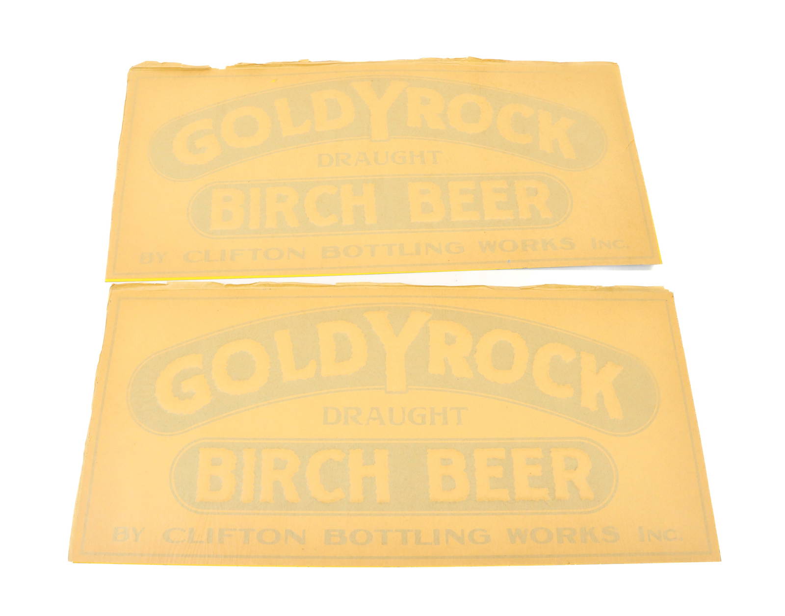 (2) Nos Goldy Rock Birch Beer Signs Auction