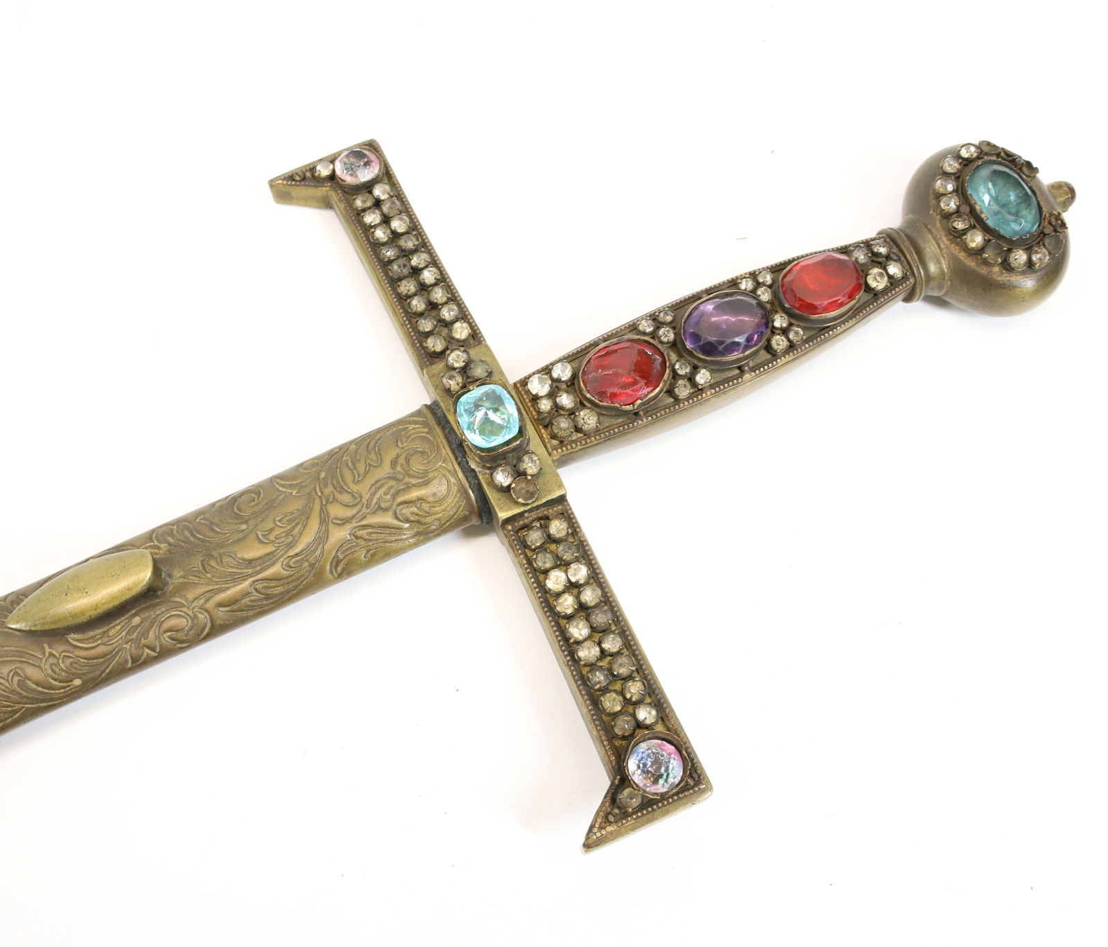Jeweled Handled Sword With Scabbard Auction