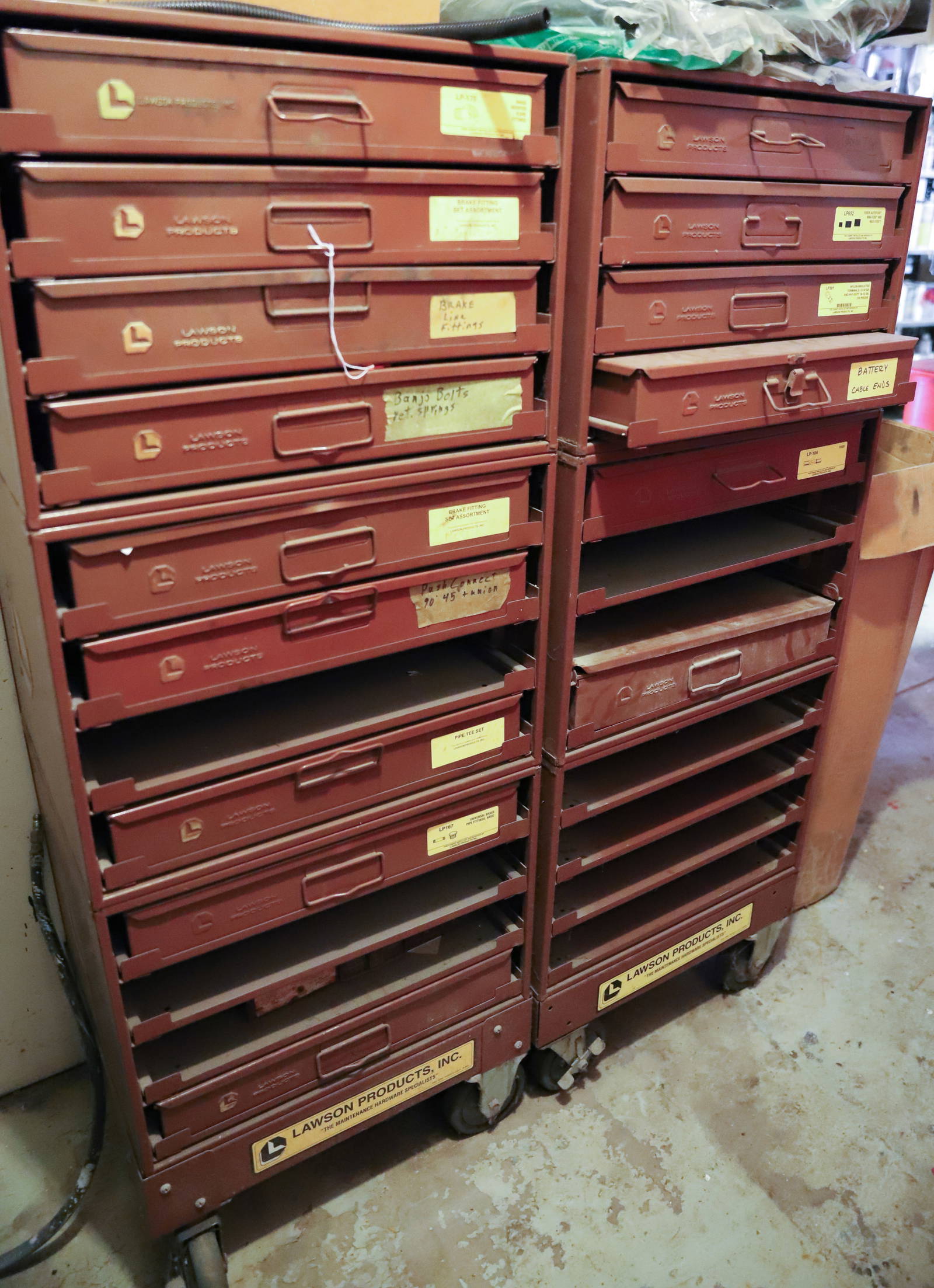 Lawson Parts Cabinets Auction